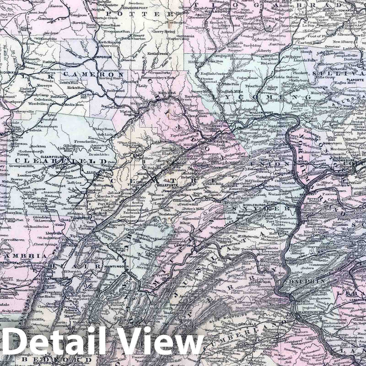 Historic Map : 1886 Pennsylvania. v2 - Vintage Wall Art – Historic Pictoric