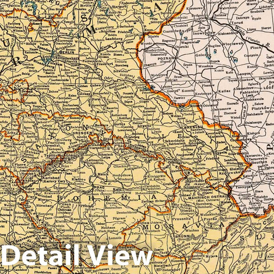 Historic Map : 1939 Rand McNally Popular map of Germany and Hungary ...