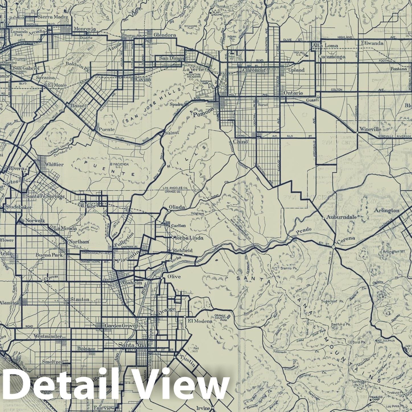 Vintage Road Map Black And White