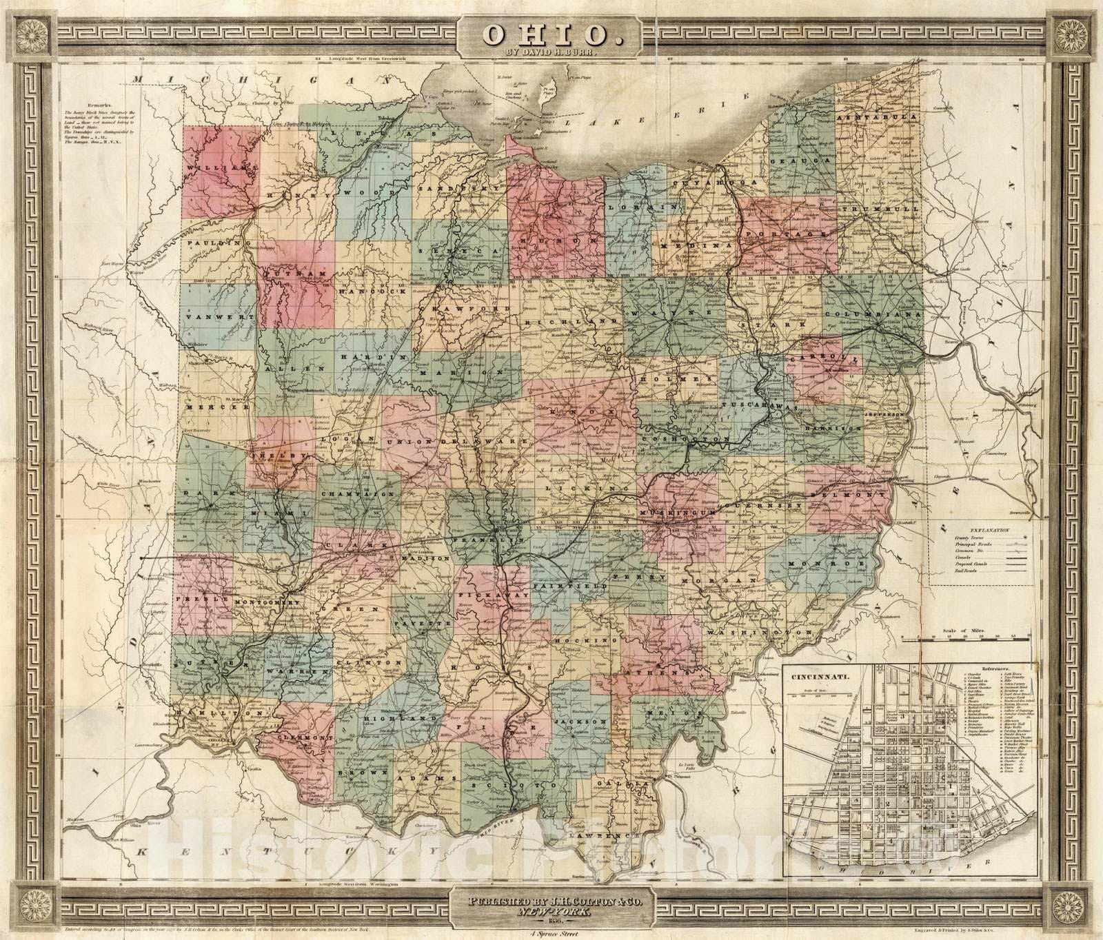 Historic Map : 1836 Ohio - Vintage Wall Art – Historic Pictoric