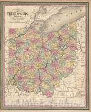 Historic Map : 1853 A New Map of The State of Ohio - Vintage Wall Art ...