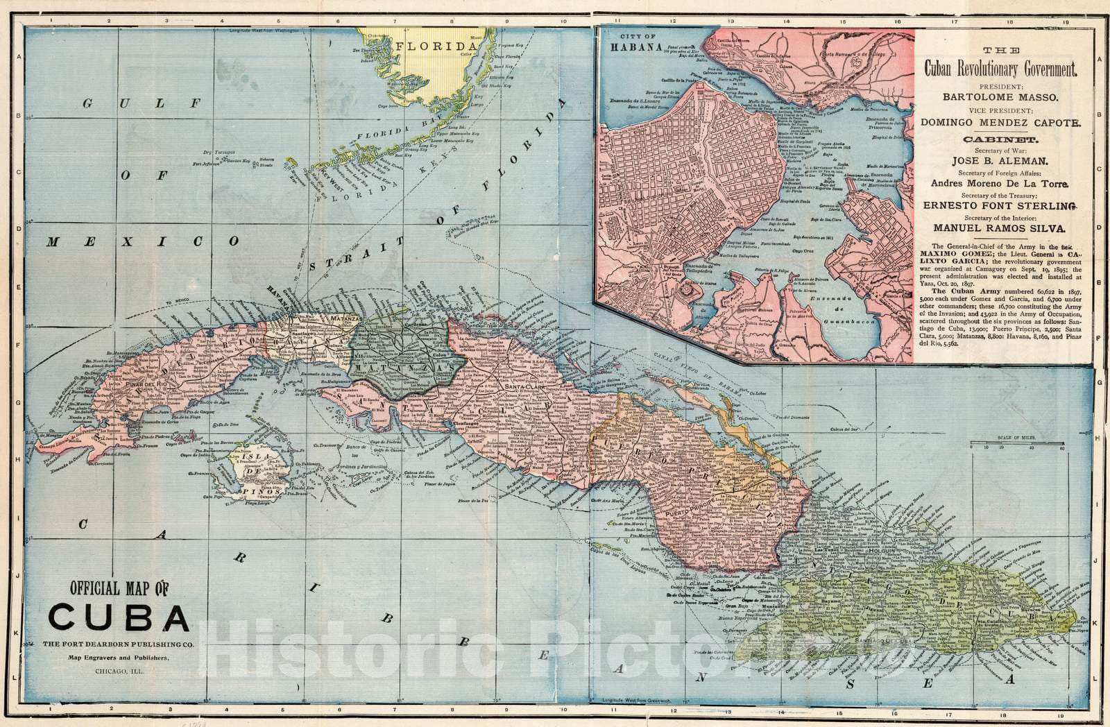 Historic Map : 1899 Map of Cuba - Vintage Wall Art – Historic Pictoric