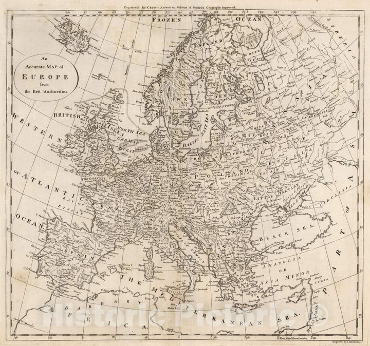 Historic Map : 1795 Accurate Map of Europe. - Vintage Wall Art ...