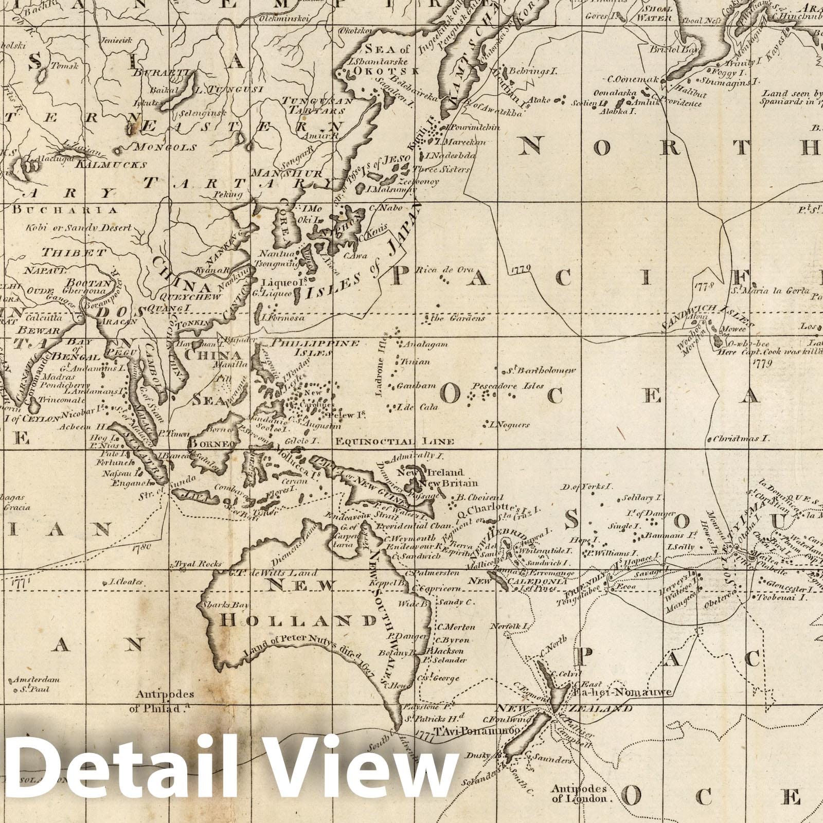 Historic Map : 1795 A Chart of The World According to Mercators Projec ...