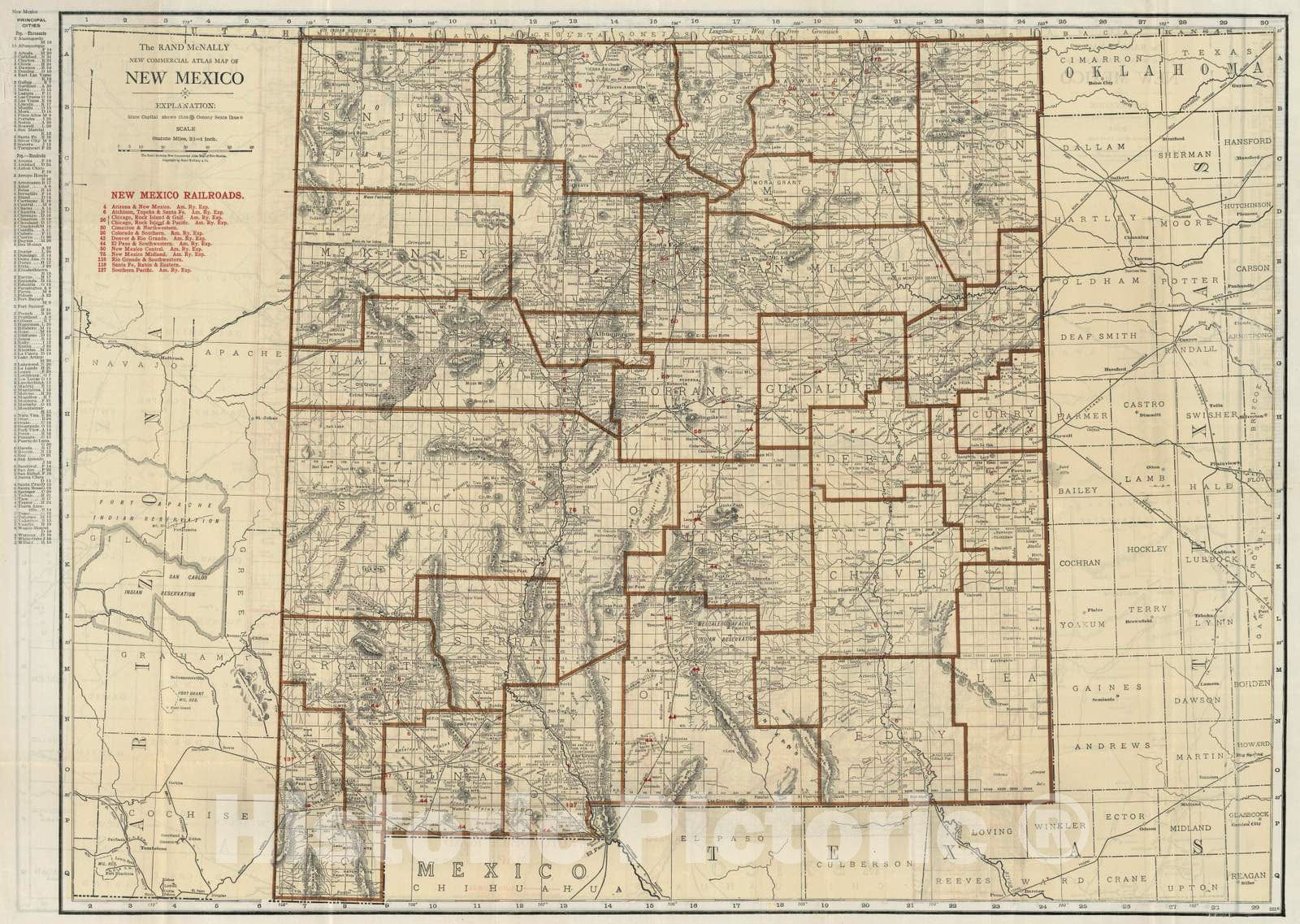 Historic Map : 1920 New Mexico : Vintage Wall Art – Historic Pictoric