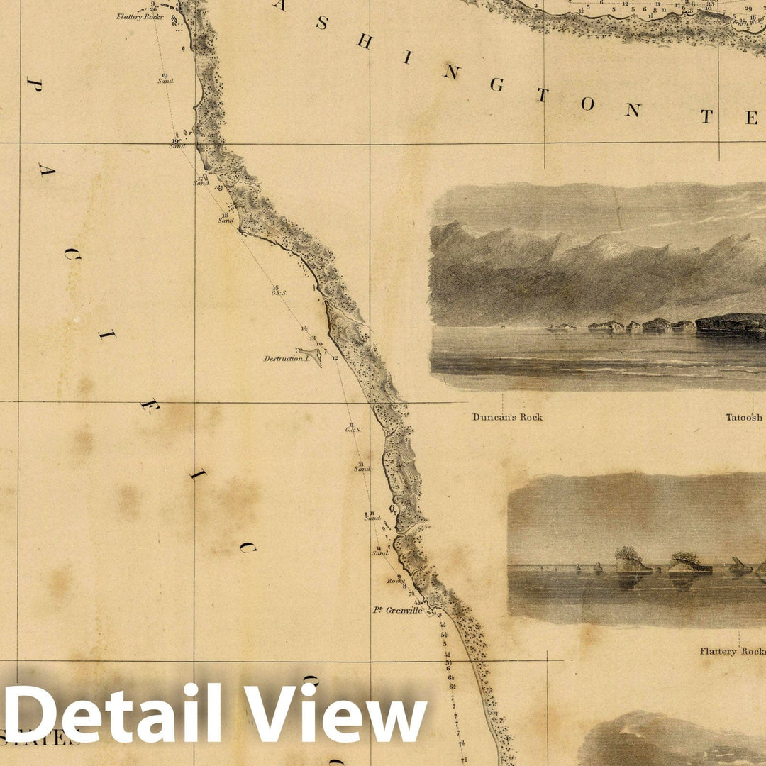 Historic Map : 1853 Western Coast of The United States - Vintage Wall ...