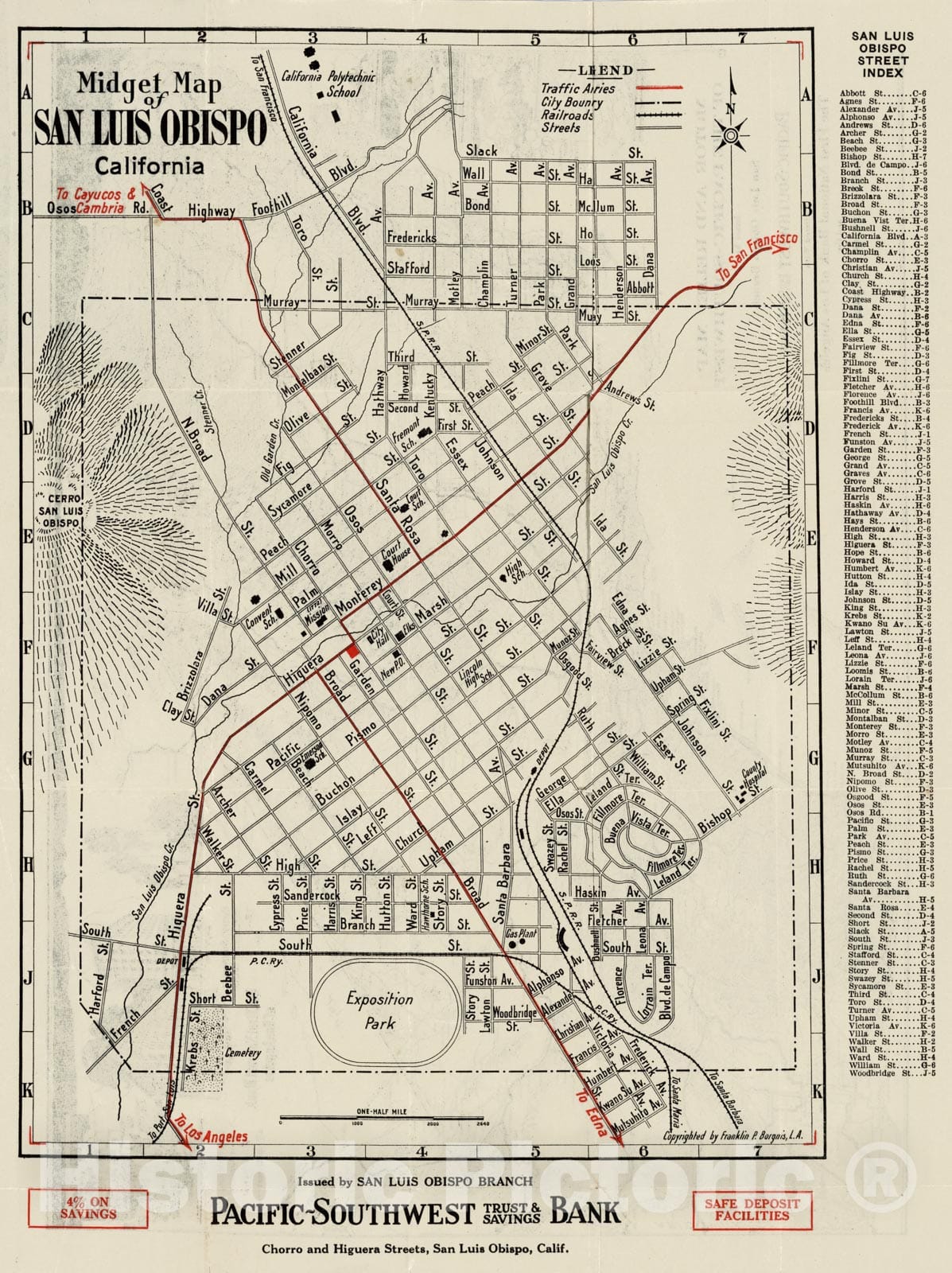 Historic Map : San Luis Obispo, California, 1923 San Luis Obispo Calif ...