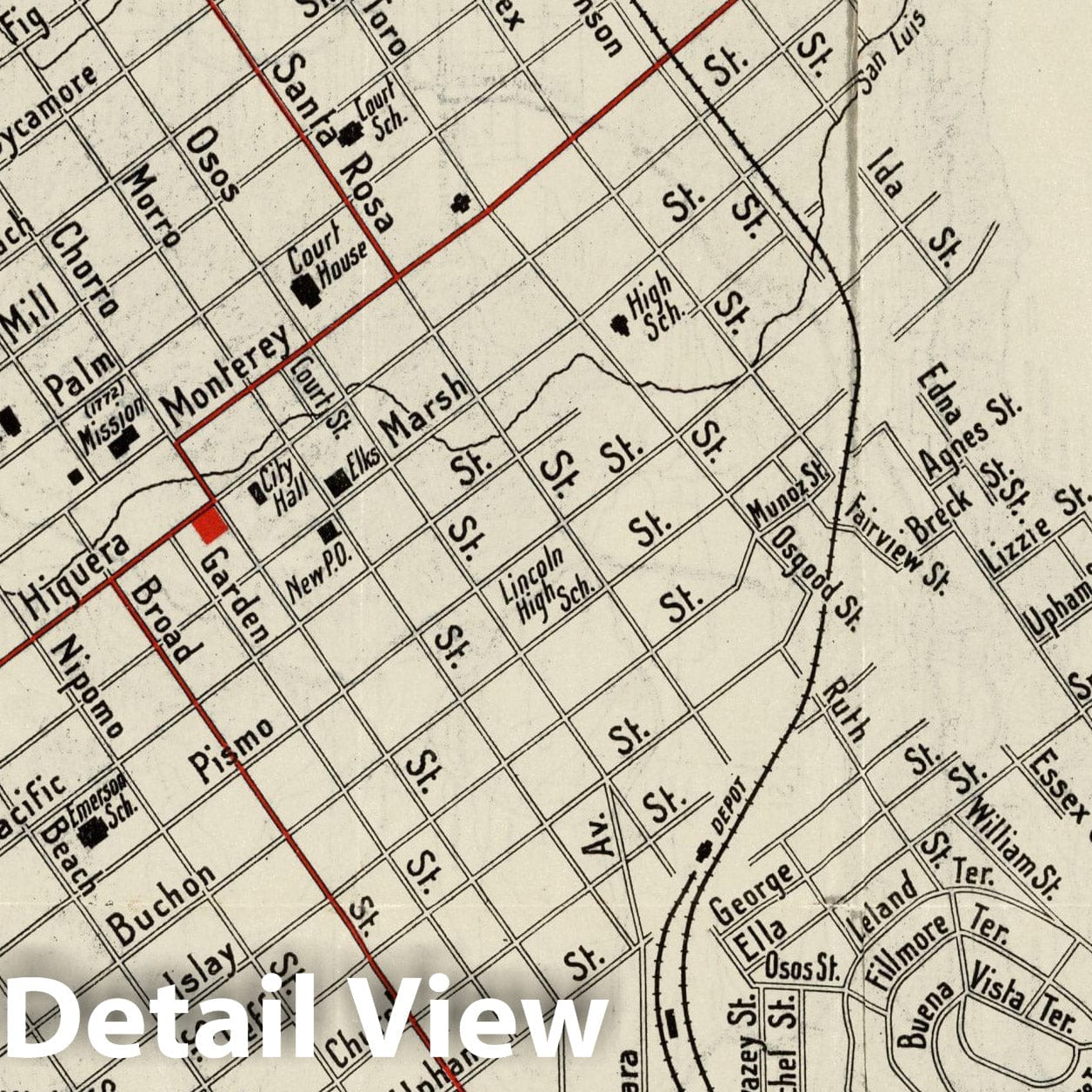 Historic Map : San Luis Obispo, California, 1923 San Luis Obispo Calif ...