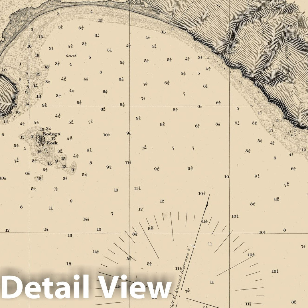 Historic Map - Chart Map - 1864 Bodega Bay, California - Vintage Wall ...