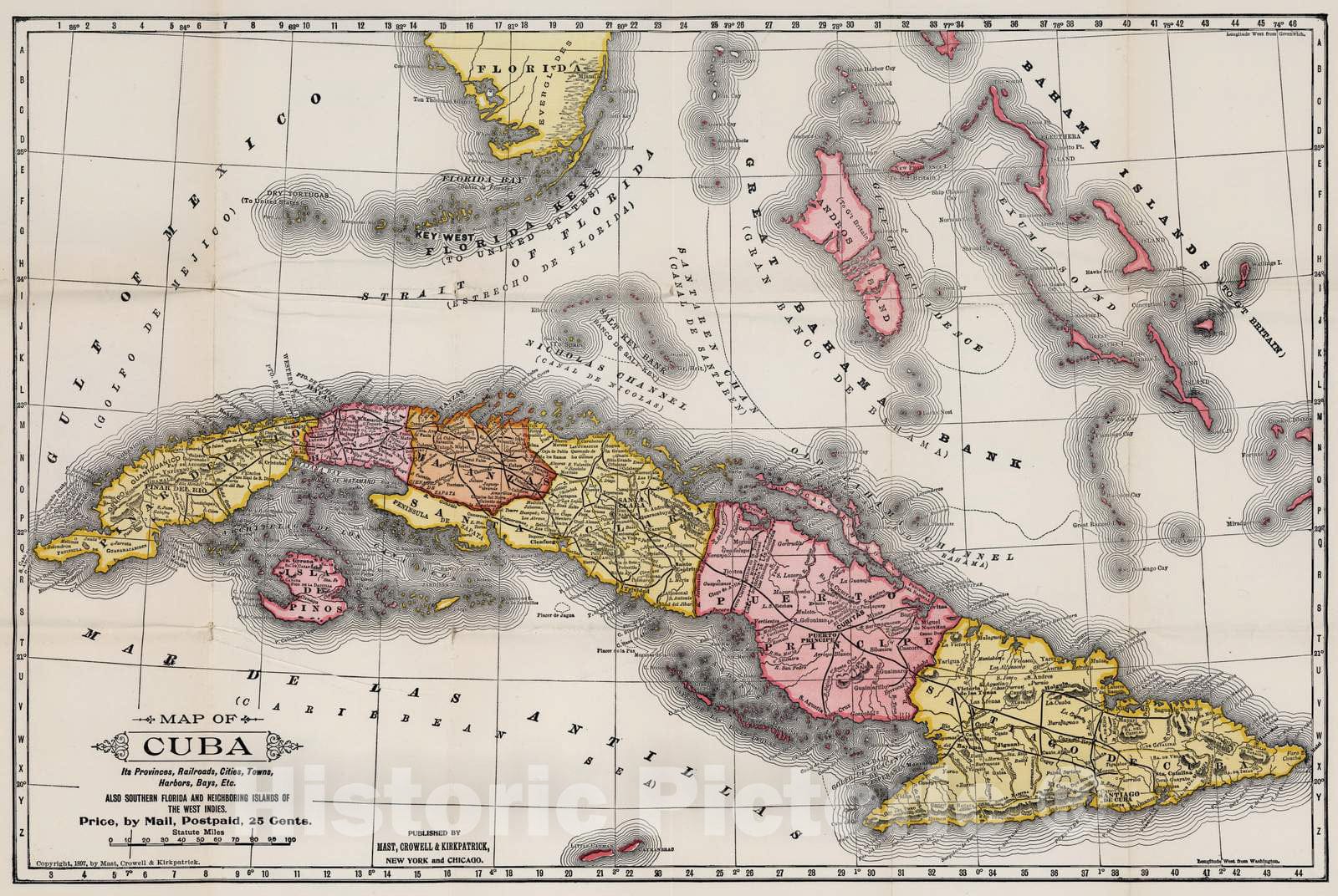 Historic Map : 1897 Map and History of Cuba - Vintage Wall Art ...