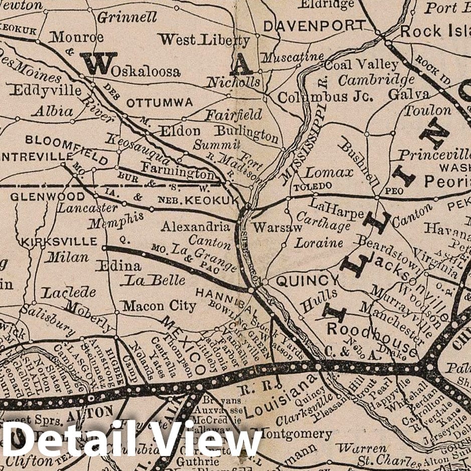 Historic Map : Guide Book - 1878 Map of Chicago and Alton Railroad Lin ...