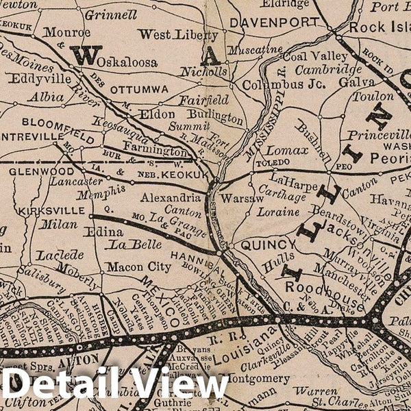 Historic Map : Guide Book - 1878 Map of Chicago and Alton Railroad Lin ...