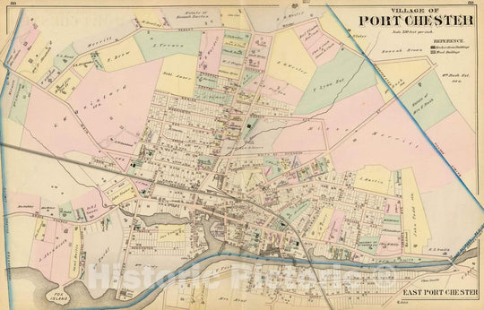Historic Map : 1881 Port Chester. - Vintage Wall Art – Historic Pictoric