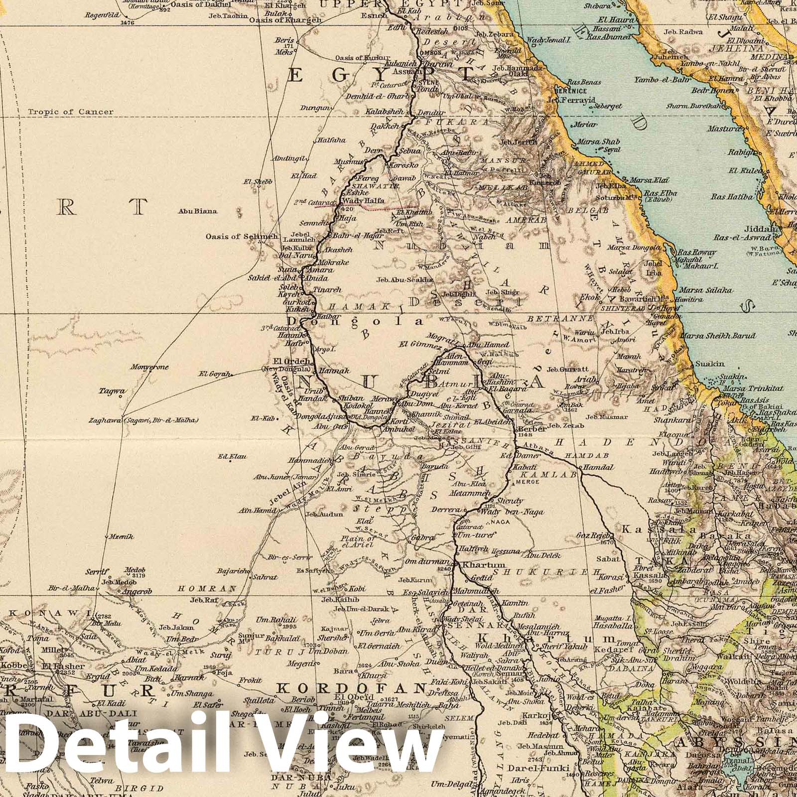 Historic Map : Egypt; Ethiopia, Africa, Northeast 1895 Africa NE. , Vi ...