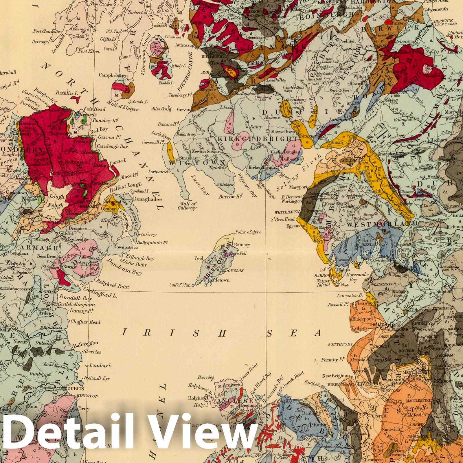 Historic Map : 1901 Geological map, British Isles. - Vintage Wall Art ...