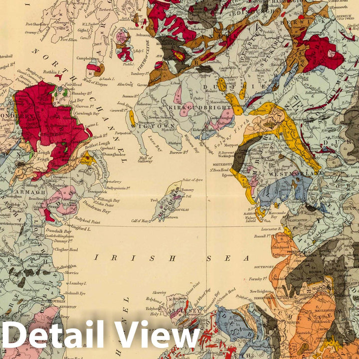 Historic Map : 1901 Geological map, British Isles. - Vintage Wall Art ...