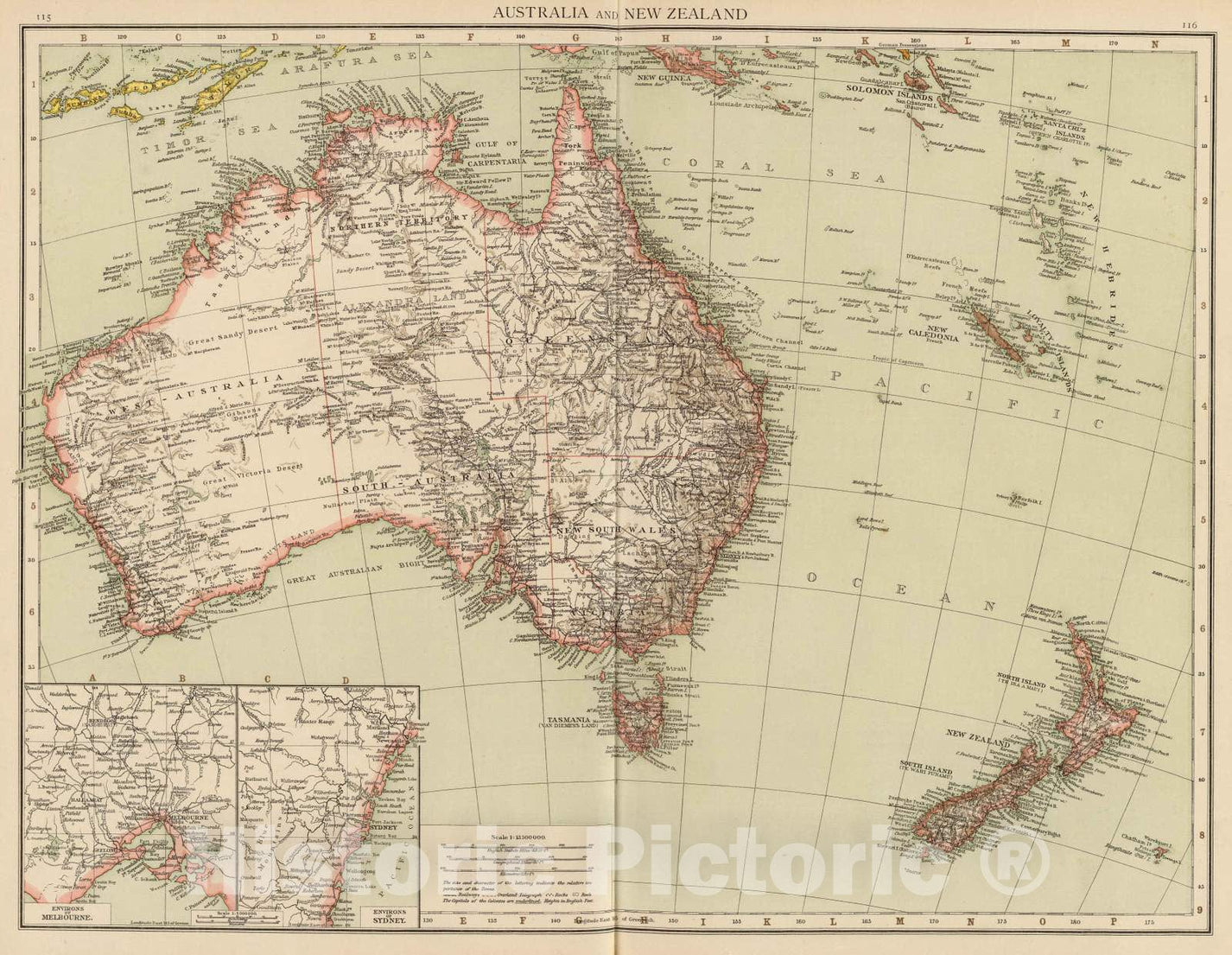 Historic Map : 1895 Australia, New Zealand. - Vintage Wall Art ...