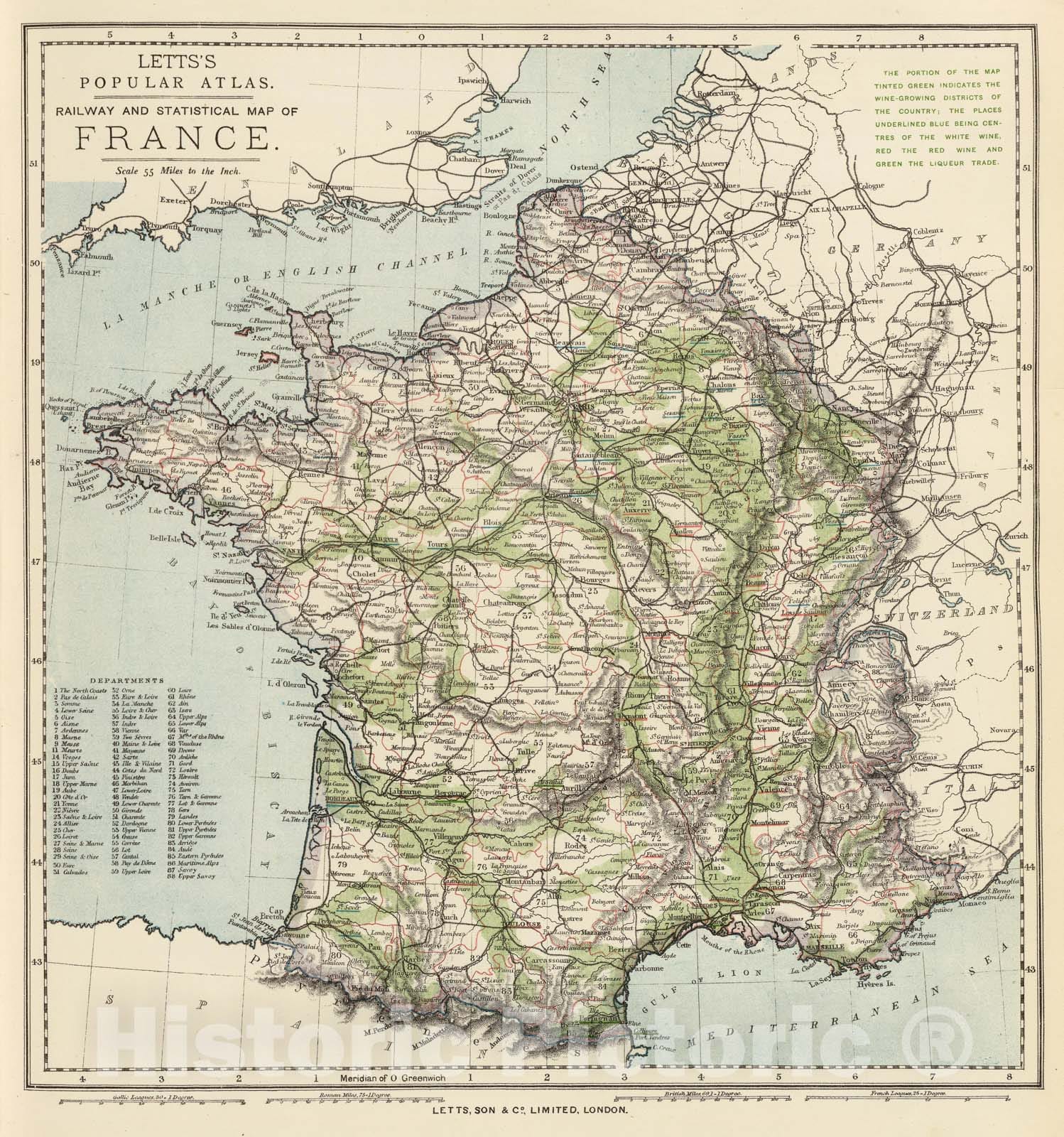 Historic Map - 1883 France. v1 - Vintage Wall Art – Historic Pictoric