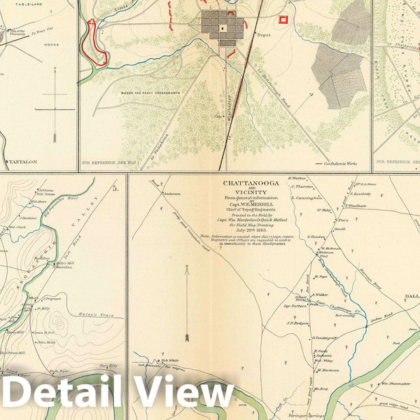 Historic Map : Military Atlas - 1895 Decherd, Manchester, Tullahoma, J ...