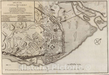 Historic Map : Geography Book - 1759 City of Quebec. - Vintage Wall Ar ...