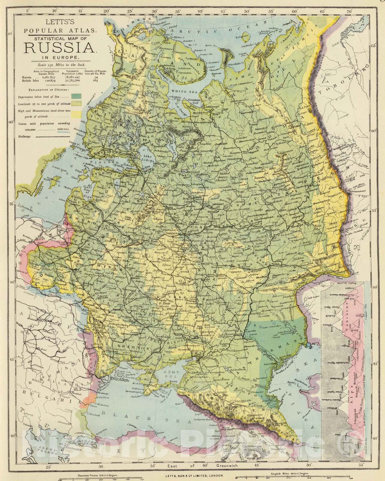Historic Map : 1883 Russia in Europe. - Vintage Wall Art – Historic ...