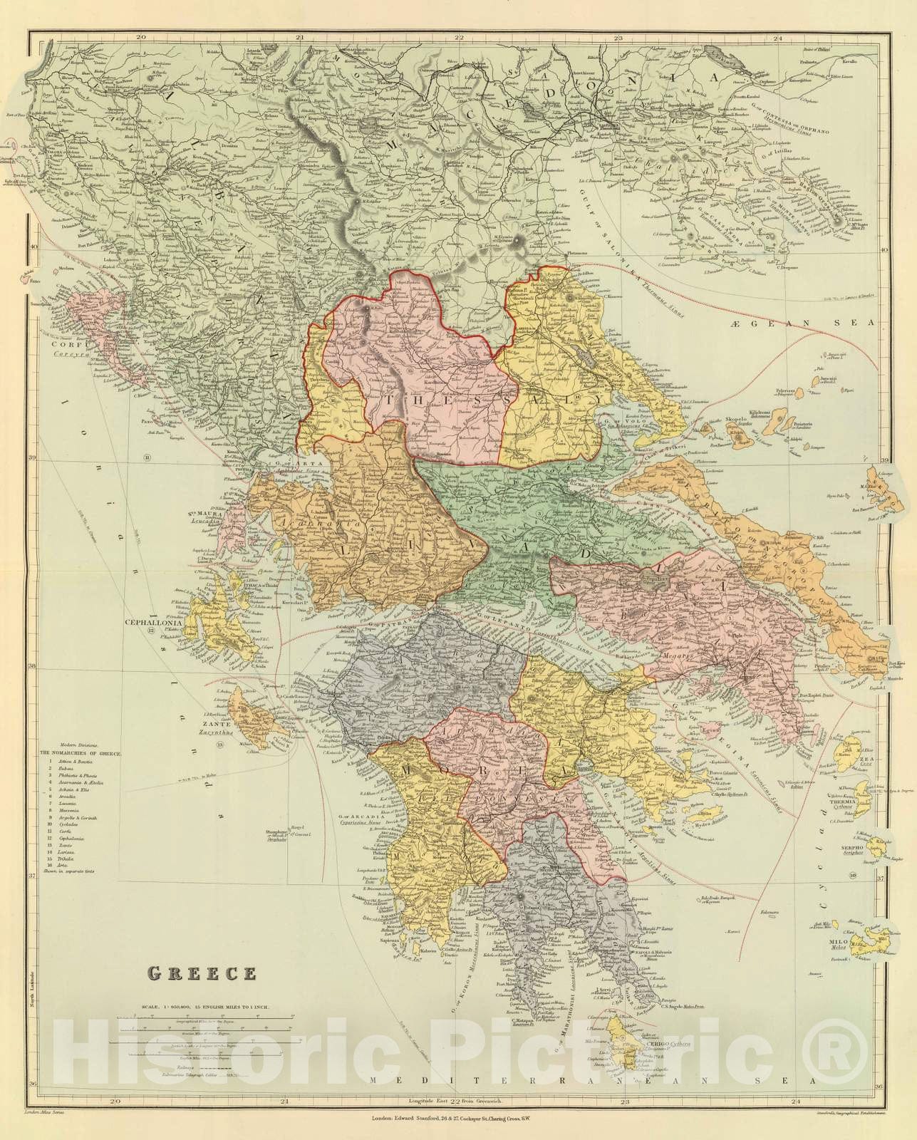 Historic Map : 1901 Greece. - Vintage Wall Art – Historic Pictoric
