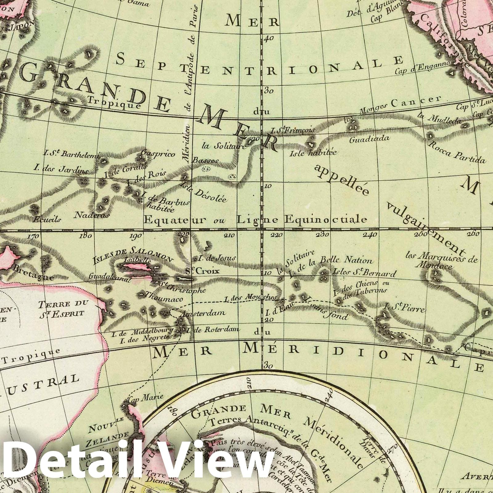 Historic Map : 1757 Grande Mer. - Vintage Wall Art - Historic Pictoric