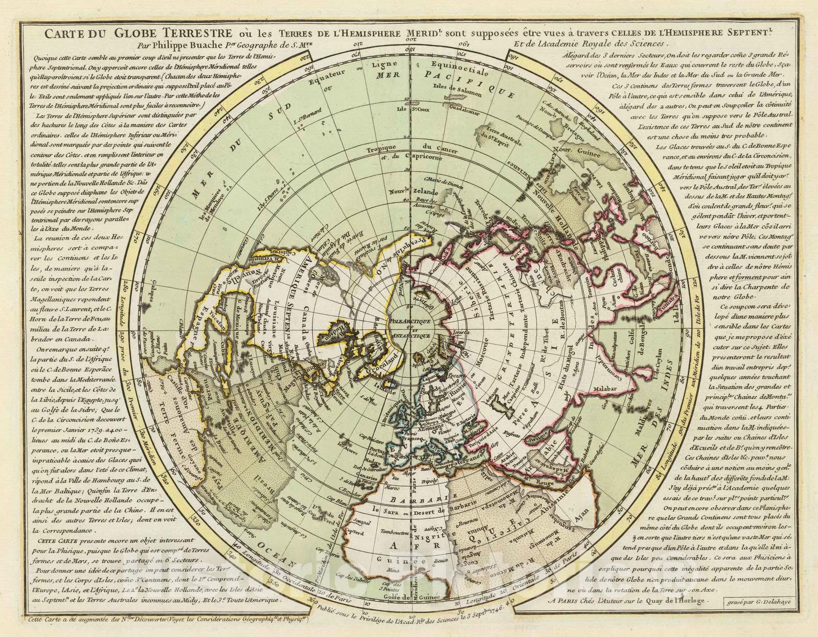 Historic Map : 1746 Globe terrestre. - Vintage Wall Art – Historic Pictoric