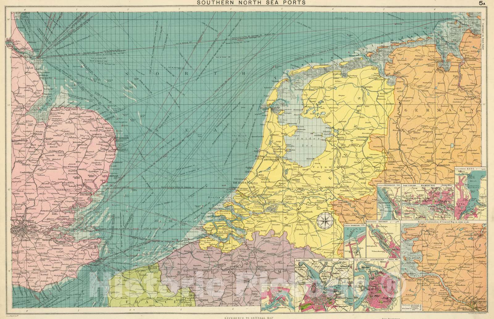 Historic Map : 1922 S. North Sea Ports. - Vintage Wall Art – Historic ...