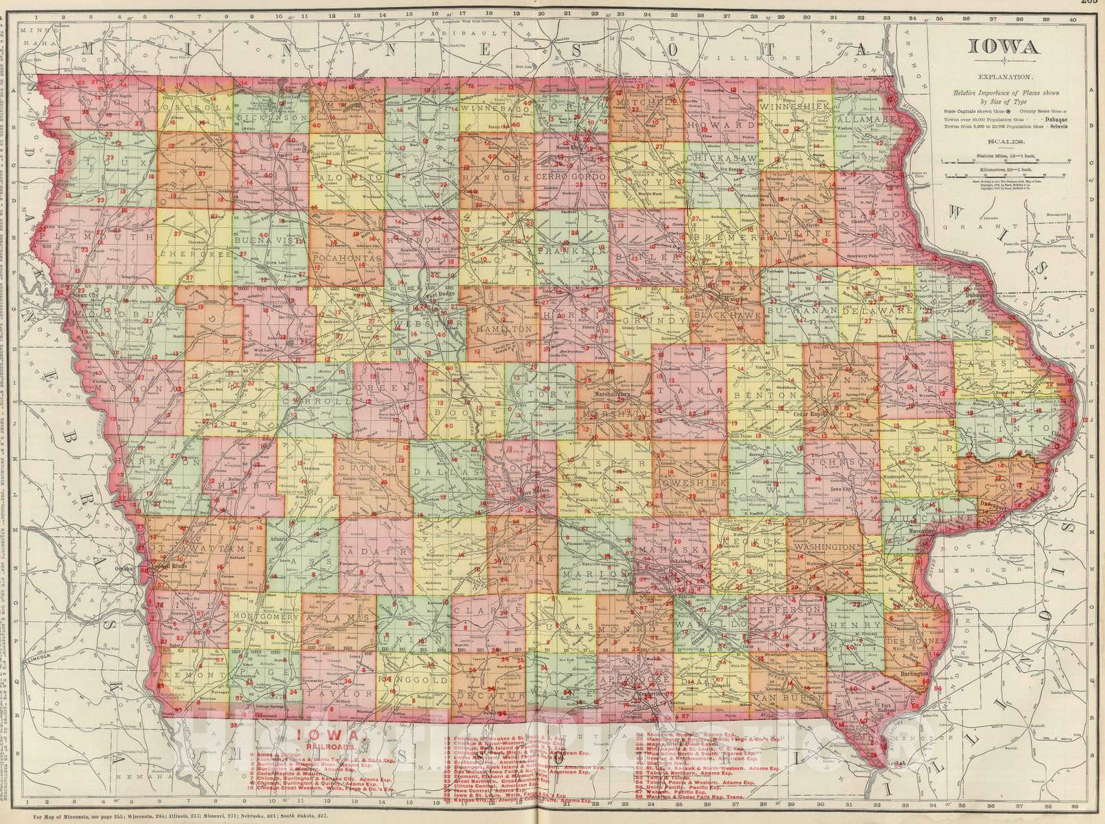 Historic Map : National Atlas - 1903 Iowa. - Vintage Wall Art ...