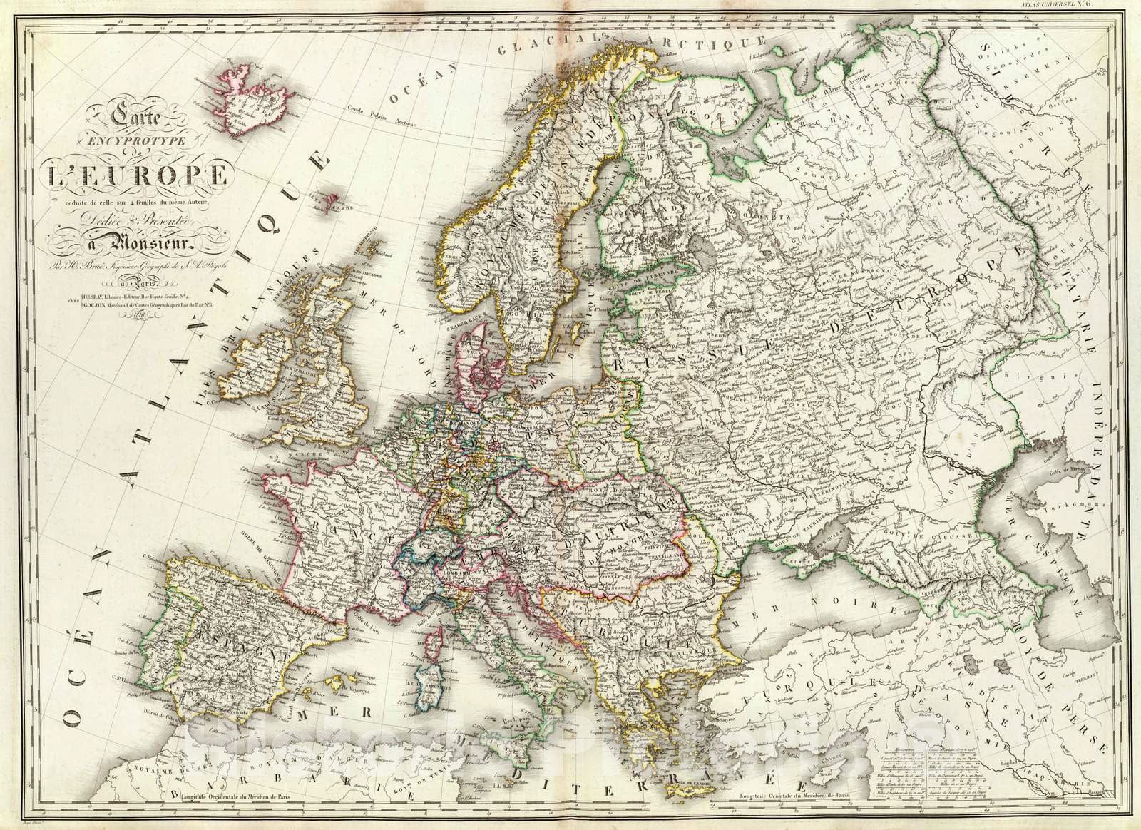 Historic Map : 1816 Europe. v1 - Vintage Wall Art - Historic Pictoric