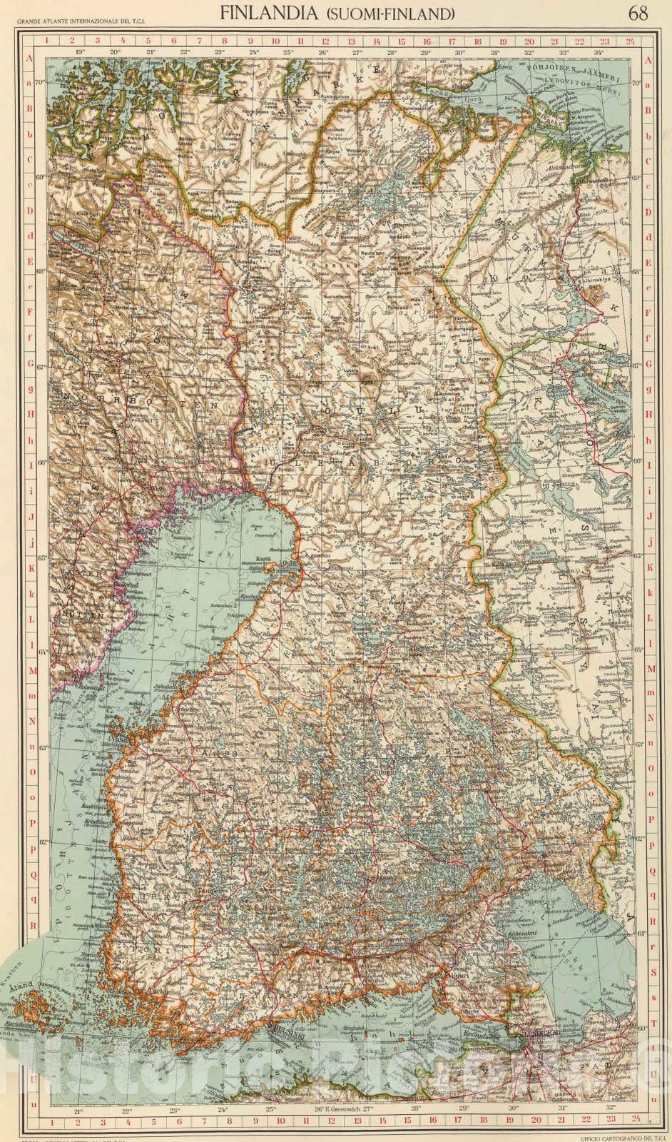 Historic Map : Finland, 1929 68. Finlandia. , Vintage Wall Art ...
