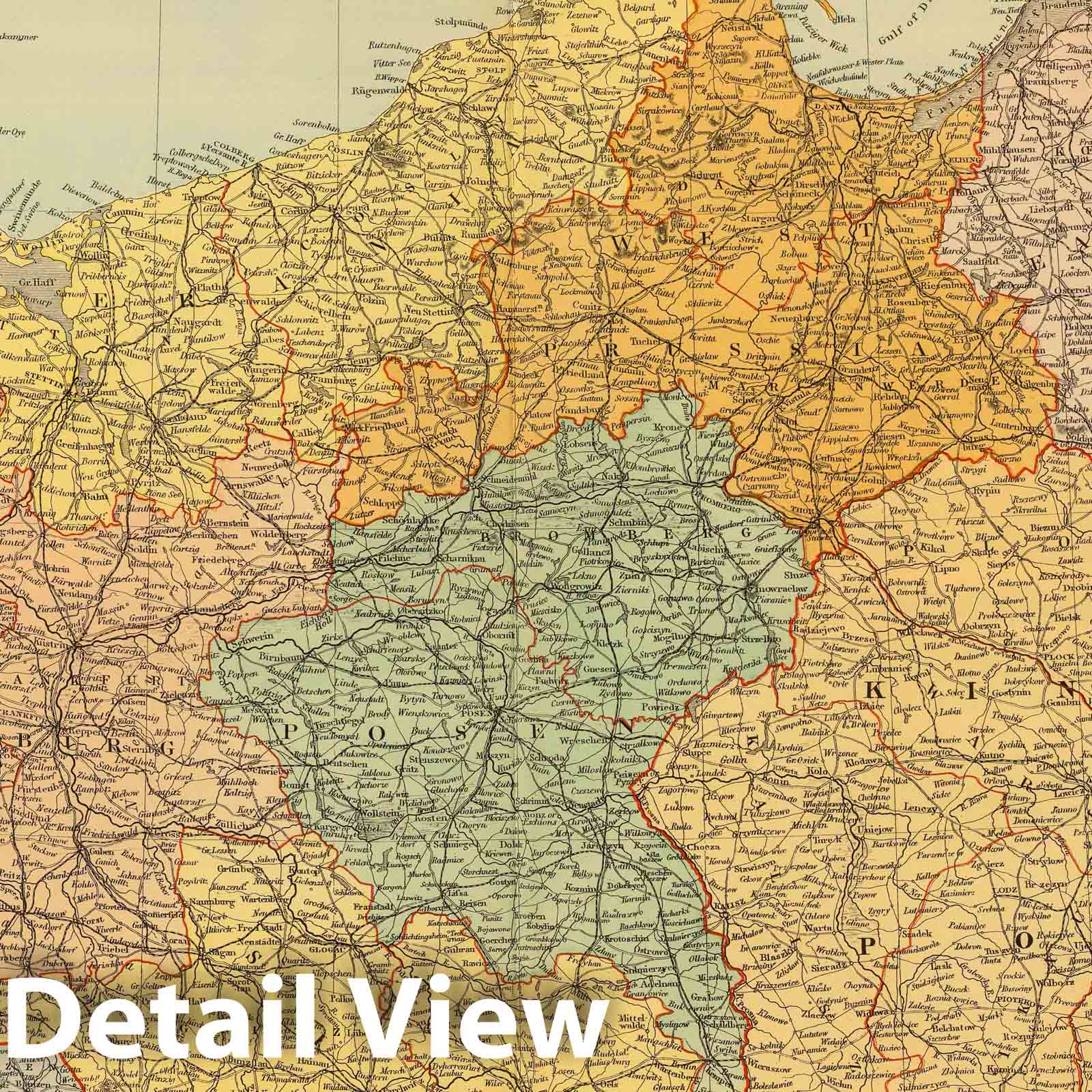 Historic Map : 1901 German Empire E, Poland. - Vintage Wall Art ...