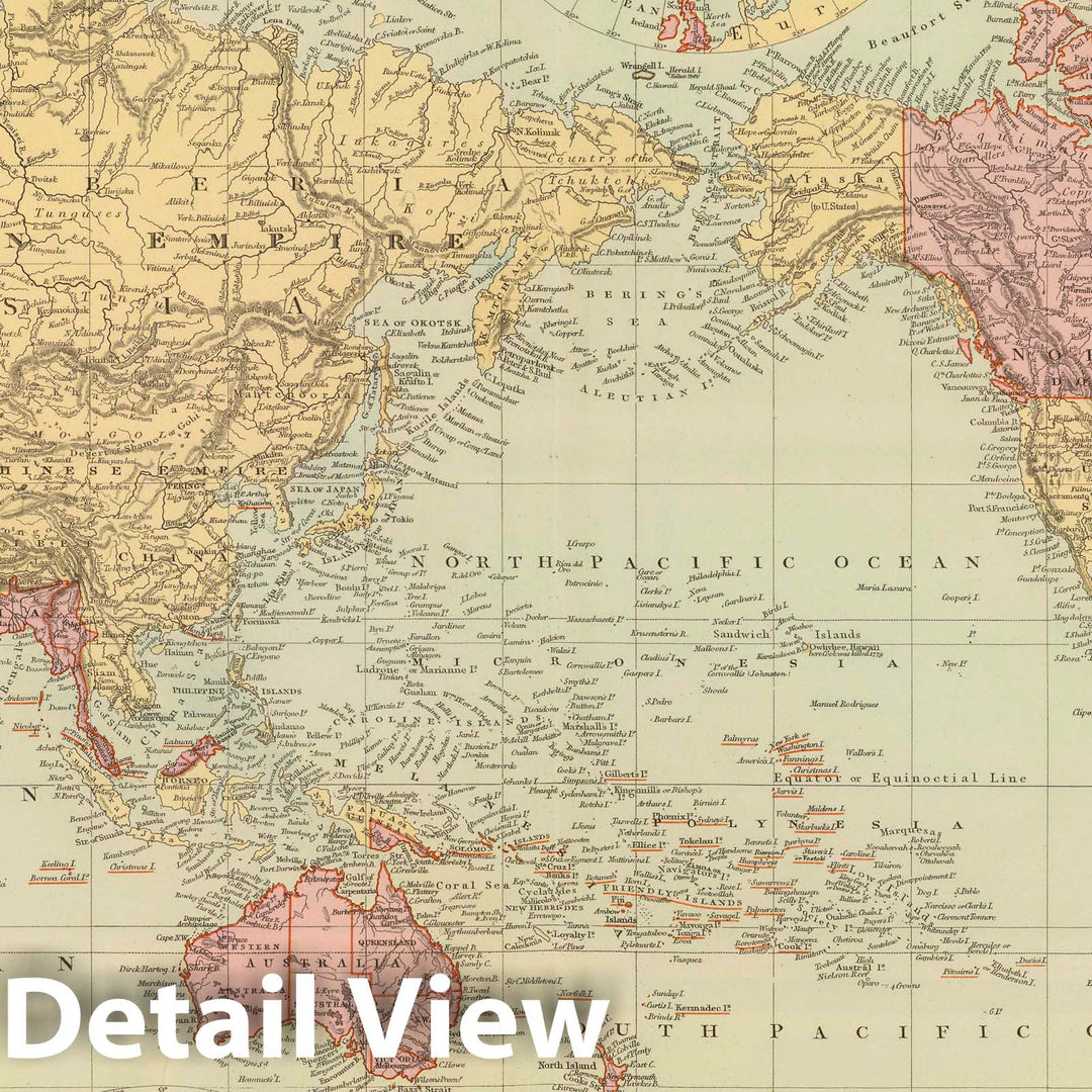 Historic Wall Map : 1901 World Mercator's Projection Showing British P ...