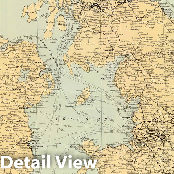 Historic Map : 1901 Railway map, British Isles. - Vintage Wall Art ...