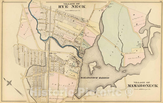 Historic Map : 1881 Rye Neck, Mamaroneck - Vintage Wall Art – Historic ...