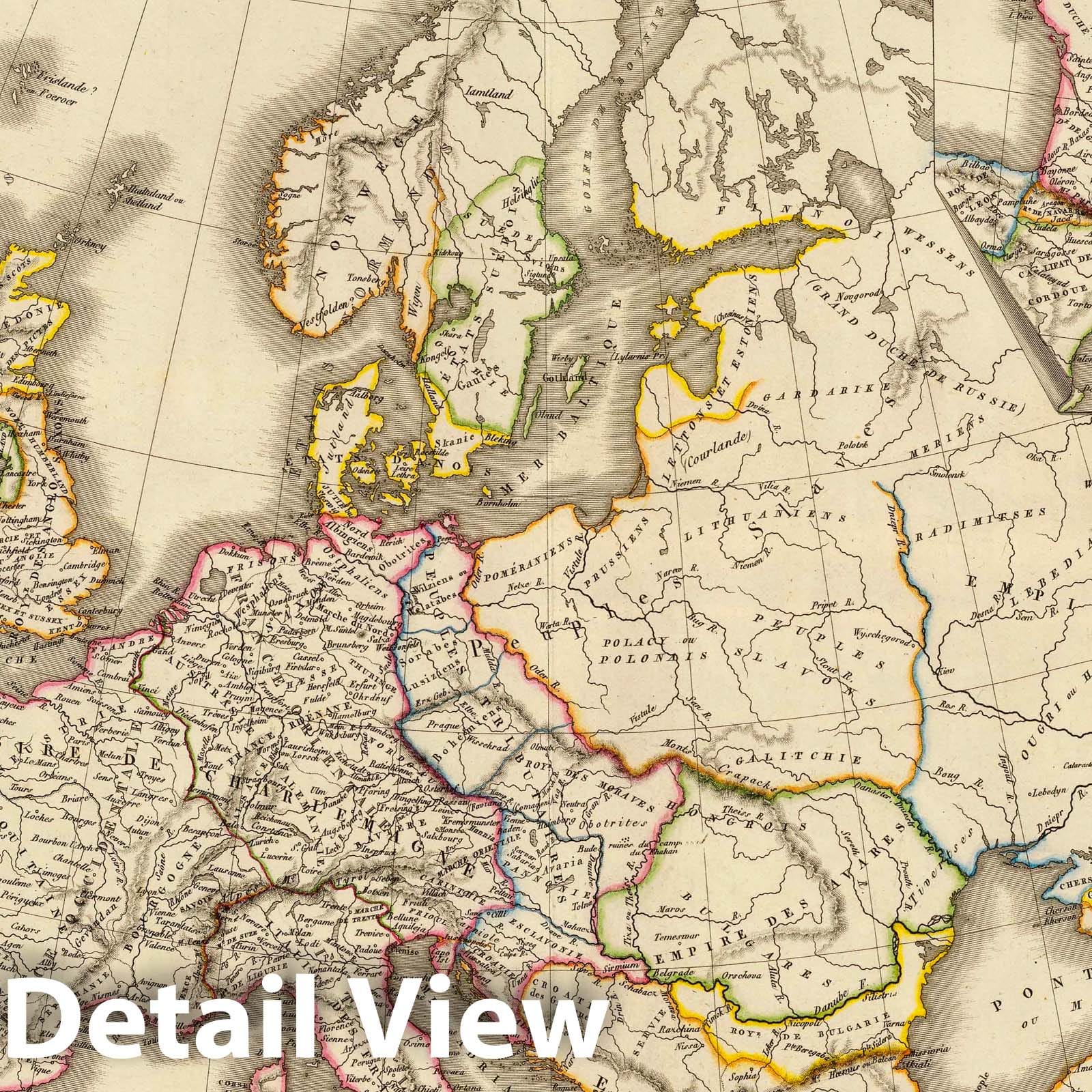 Historic Map : 1826 L'Europe Sous l'Empire de Charlemagne. v2 - Vintag ...