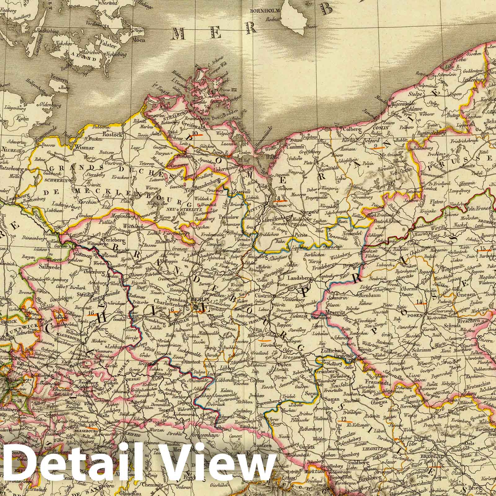 Historic Map : Poland; Prussia , Germany, 1828 Monarchie Prussienne ...