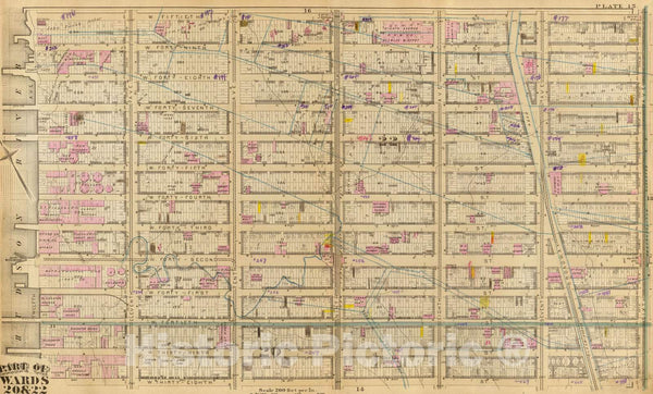 Historic Map : City Atlas - 1879 15. Wards 20, 22. - Vintage Wall Art ...