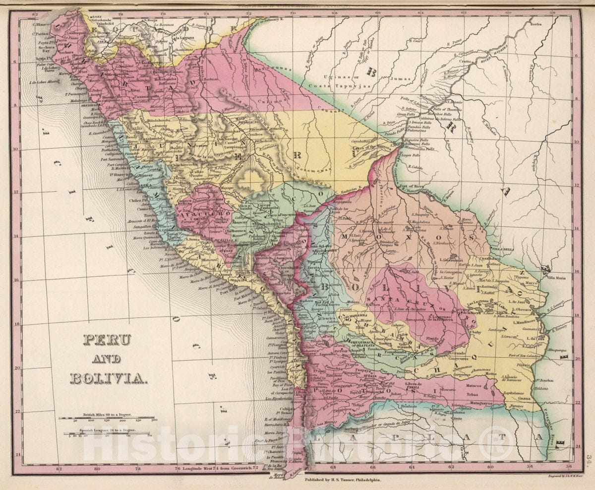 Historic Wall Map : Peru and Bolivia, 1836 Atlas - Vintage Wall Art ...