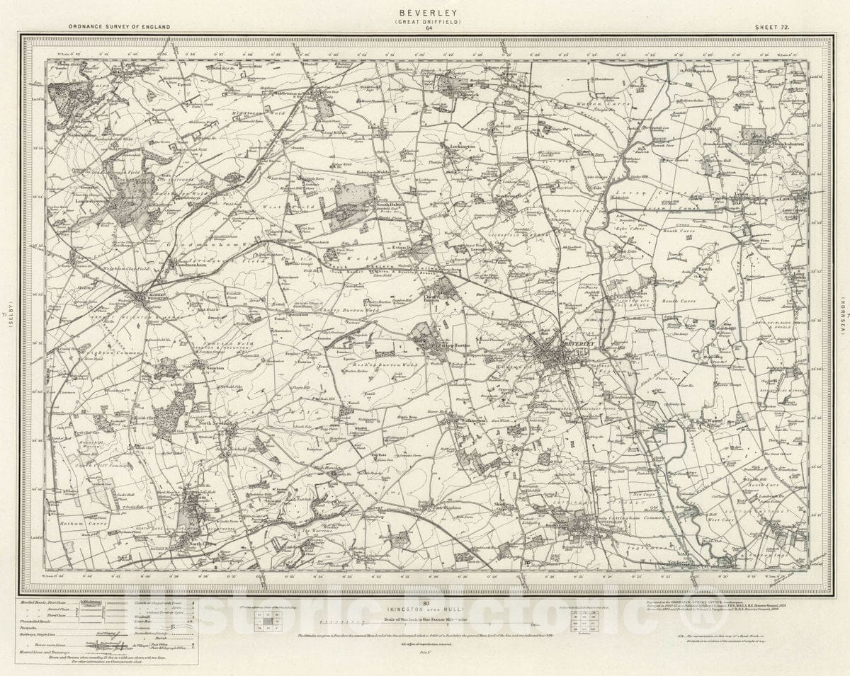 Historic Map : 72 Beverley (Outline), 1898 Atlas - Vintage Wall Art ...