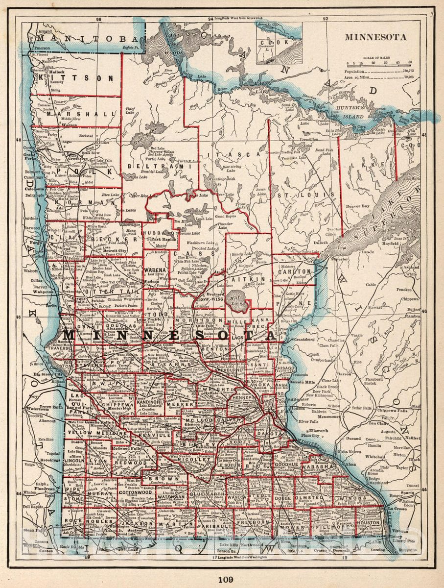 Historic Map : Minnesota, Minnesota. The Columbian World's Fair Atlas ...