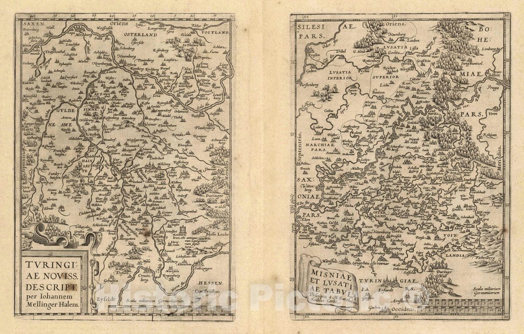 Historic Map : 1608 (63) Turingiae (with) Misniae. - Vintage Wall Art ...
