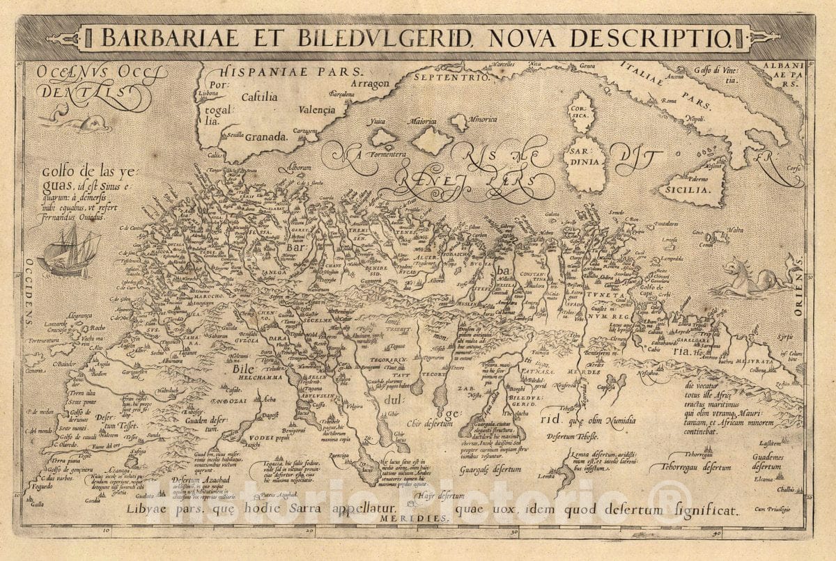 Historic Map : Algeria, (126) Barbariae et Biledulgerid, 1608 Atlas ...