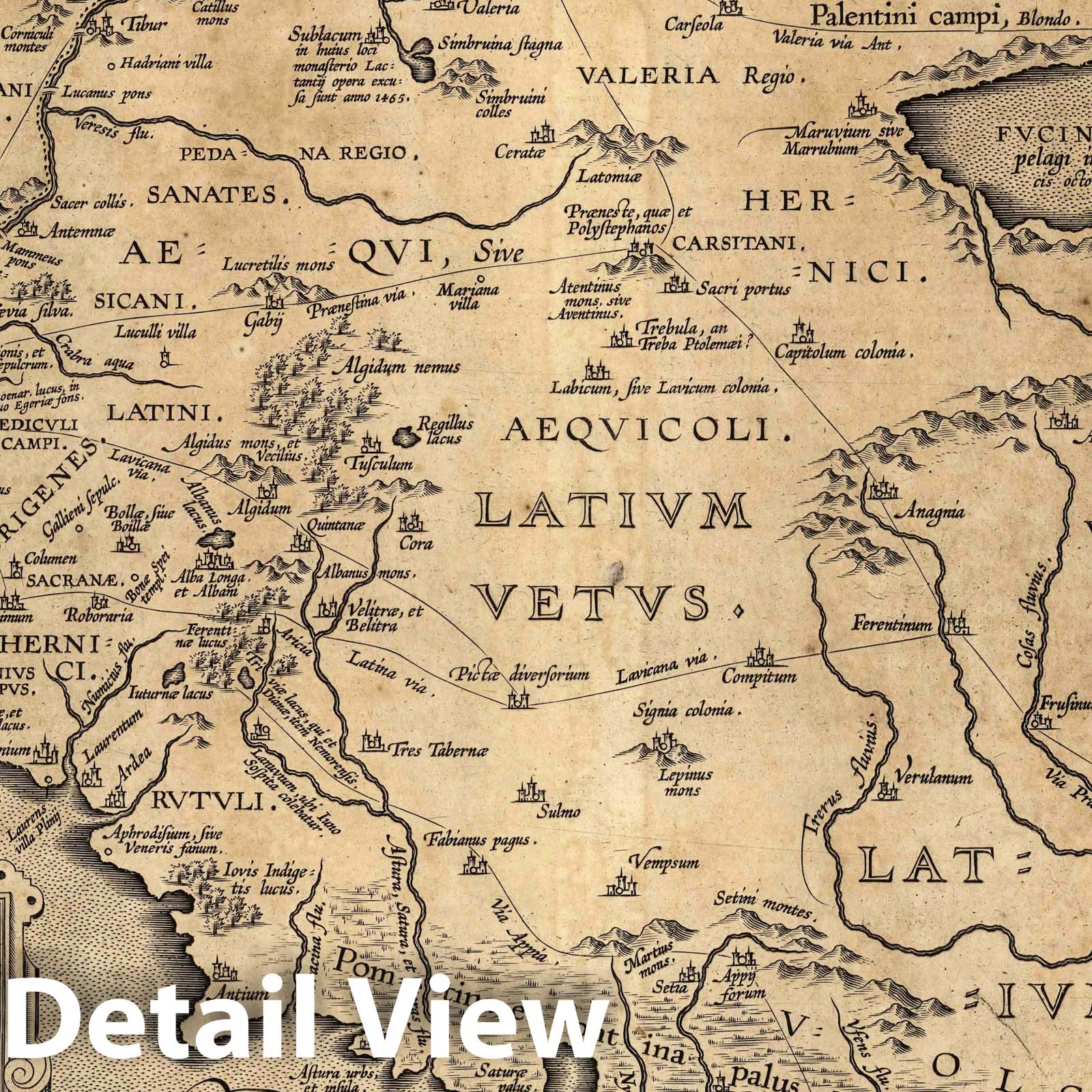 Historic Map : Italy, Rome Region (Italy) Latium. Ex Conatibus Geograp ...
