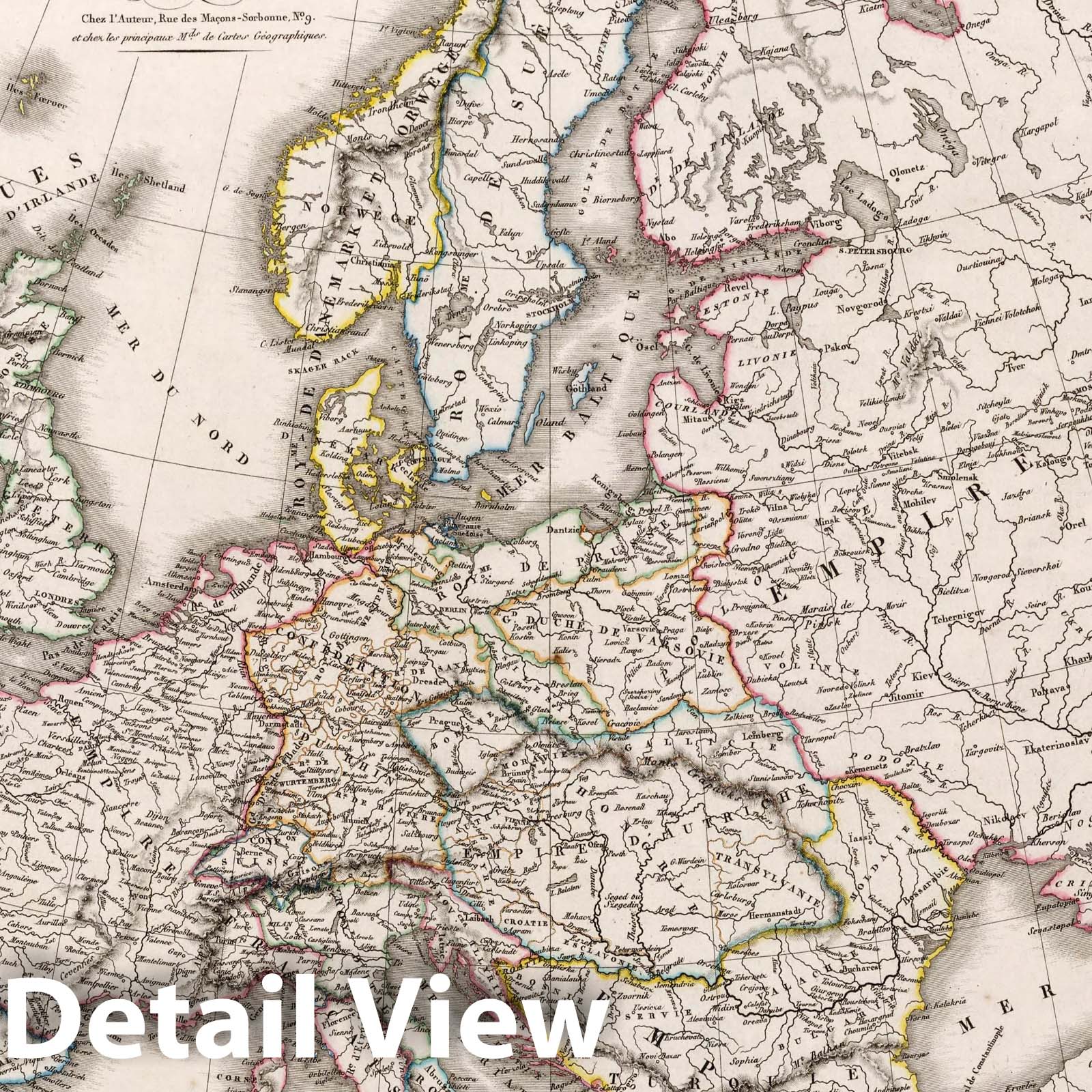 Historic Map : Carte generale d'Europe en 1813, 1826 Atlas - Vintage W ...