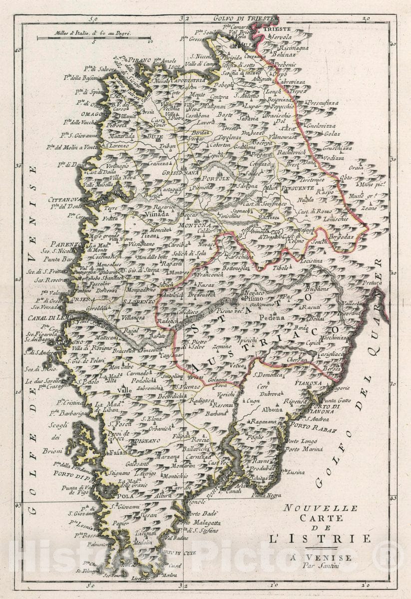 Historic Wall Map : Slovania, Istria (Croatia and Slovenia) Nouvelle C ...