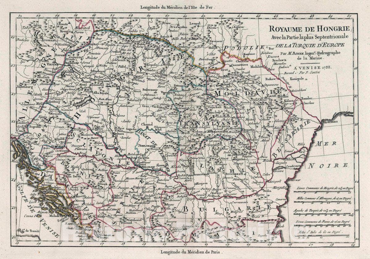 Historic Map : Hungary, Balkan States Royaume de Hongrie; avec la Part ...