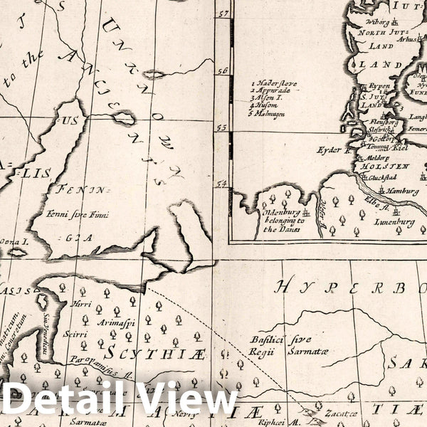 Historic Map : A New map of Ancient Scandinavia, 1700 Atlas - Vintage ...