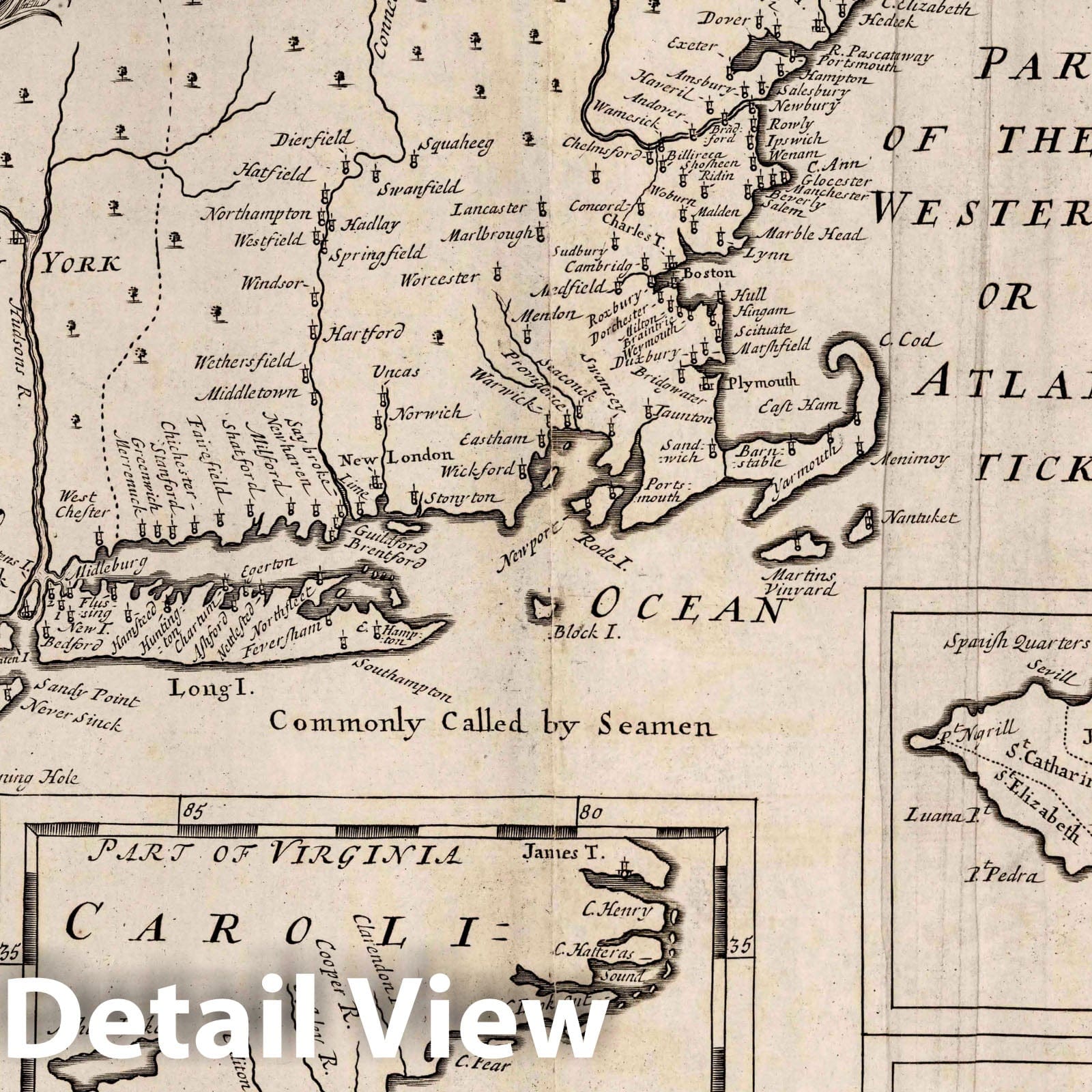 Historic Map : A New map of The Most considerable plantations of The E ...